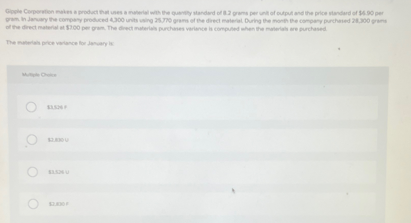 Solved Gipple Corporation makes a product that uses a | Chegg.com