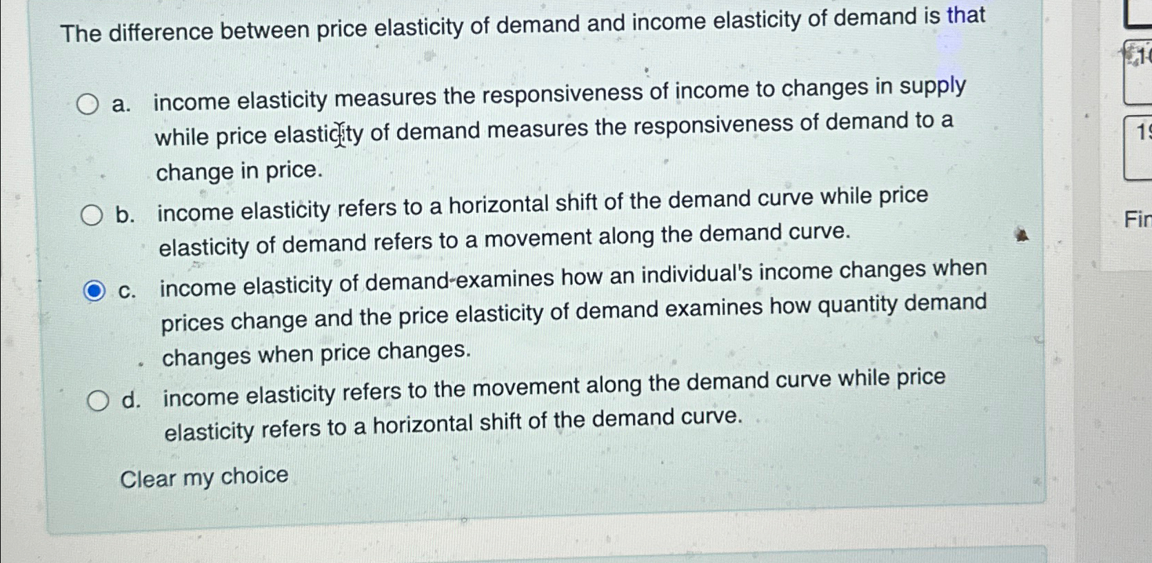 Solved The difference between price elasticity of demand and | Chegg.com