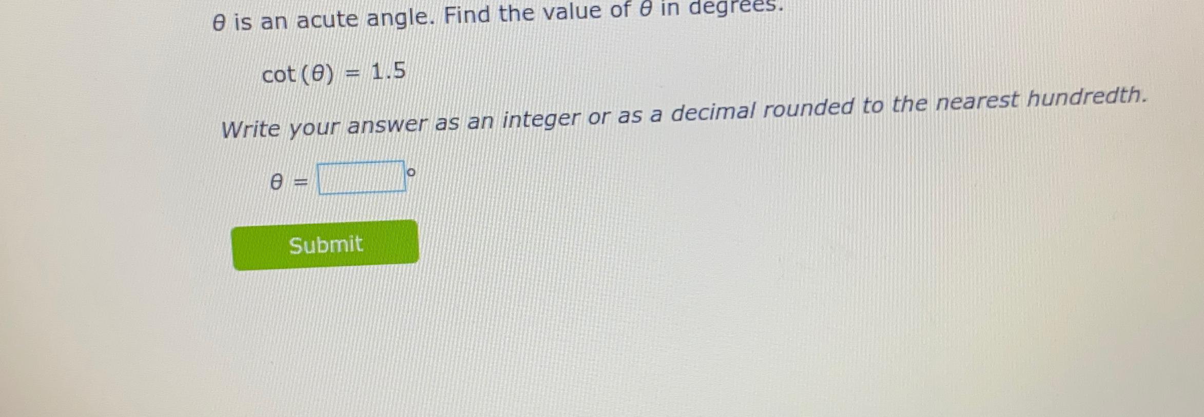 Solved θ ﻿is an acute angle. Find the value of θ ﻿in | Chegg.com