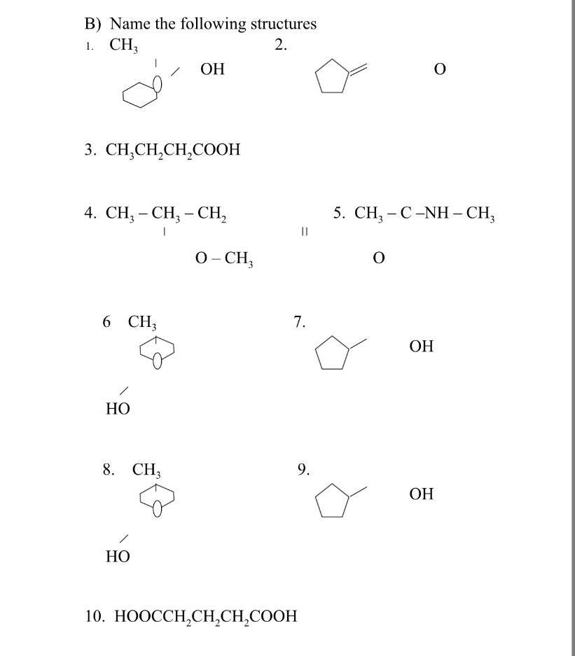 B) ﻿Name the following | Chegg.com