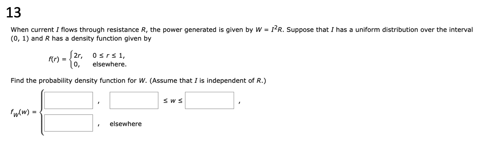 Solved 13When current I flows through resistance R, ﻿the | Chegg.com