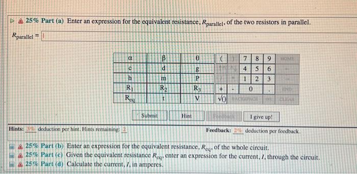 Solved (24\%) Problem 2: In the three-resistor circuit | Chegg.com