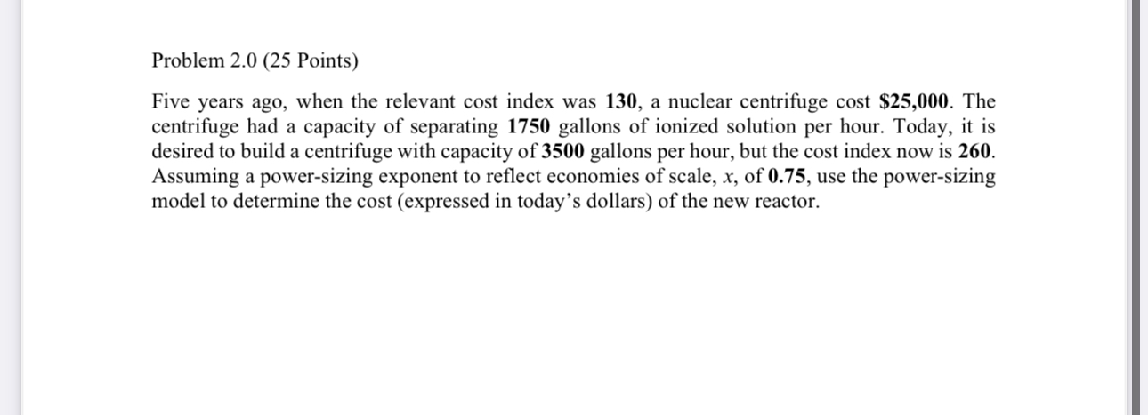 Solved Problem 2.0 (25 ﻿Points)Five years ago, when the | Chegg.com