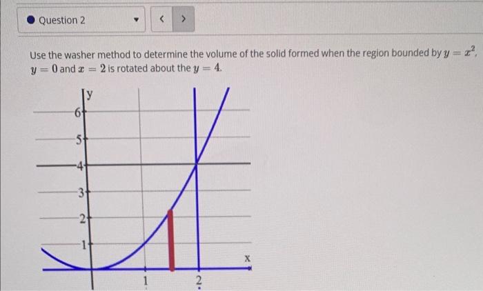 Solved Use the washer method to determine the volume of the | Chegg.com