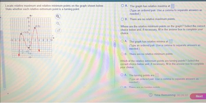 Solved Locate folative maximum and relative minimum points | Chegg.com