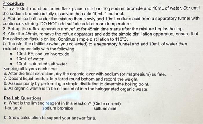 Solved 1. In a 100 mL round bottomed flask place a stir bar, | Chegg.com