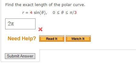 Solved Find the exact length of the polar curve. r = 4 | Chegg.com