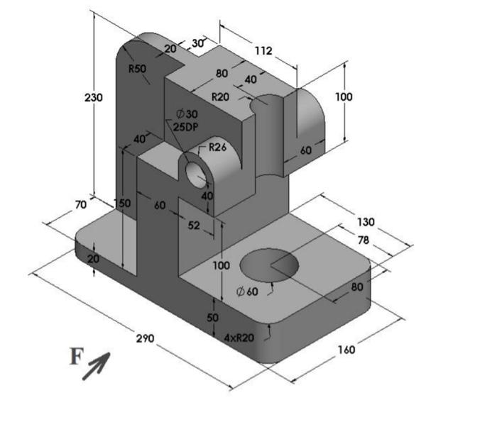 Solved For the following 3D solid Model; Create necessary | Chegg.com