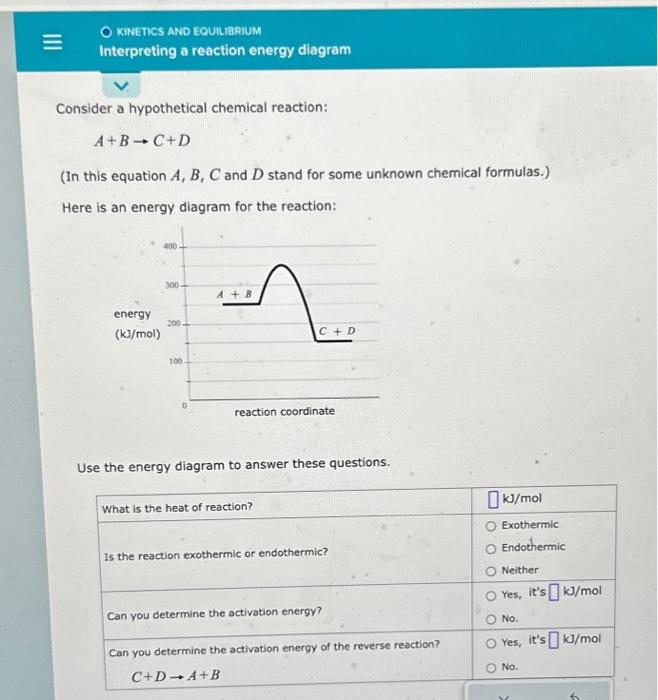 Solved Consider a hypothetical chemical reaction: A+B→C+D | Chegg.com
