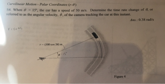 Solved Curvilinear Motion - Polar Coordinates (r-0) S4. When | Chegg.com