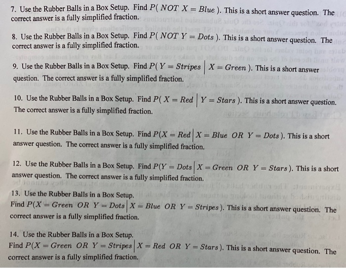 Solved Chart Based Probability Section 14 Rubber Balls in a | Chegg.com