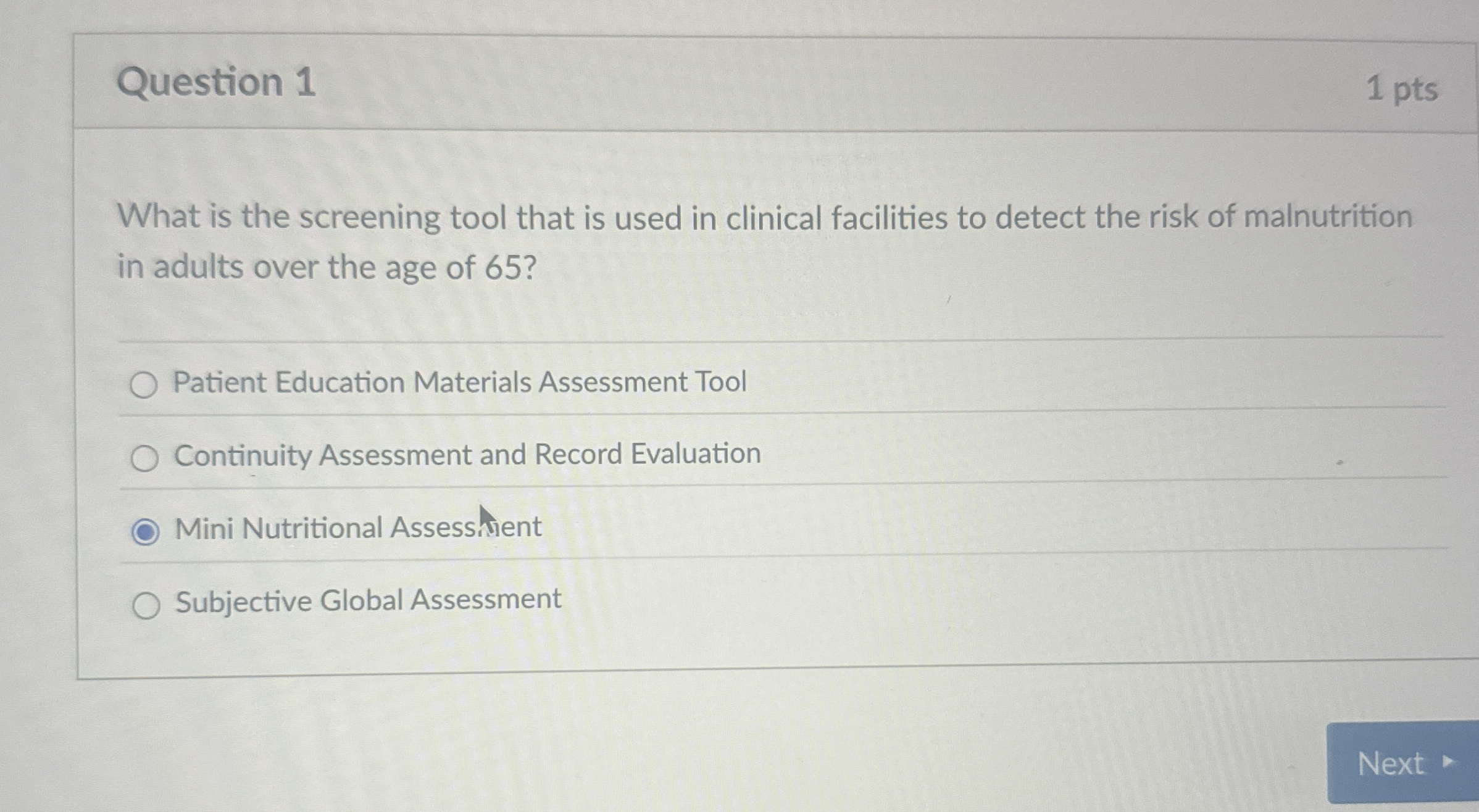 Solved Question 11 ﻿ptsWhat is the screening tool that is | Chegg.com