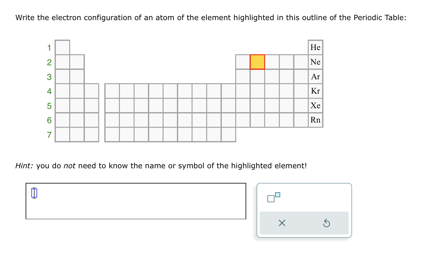Solved Write the electron configuration of an atom of the | Chegg.com