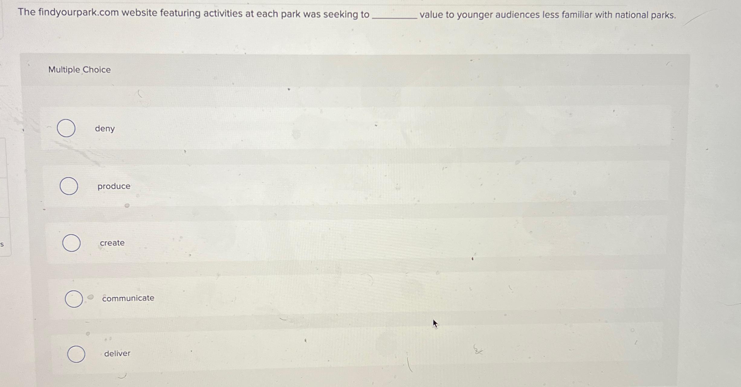 Solved The findyourpark.com website featuring activities at | Chegg.com