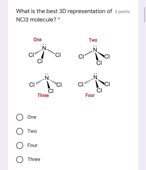Solved What is the best 3D representation of 5 points NCI3 | Chegg.com