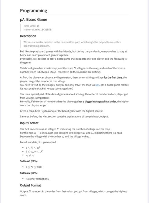 Solved Programming PA: Board Game Time Limit: Is Memory | Chegg.com
