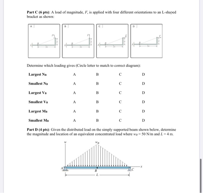 Solved Problem 3: For Parts A&B: Part A (2 pts): If the beam | Chegg.com
