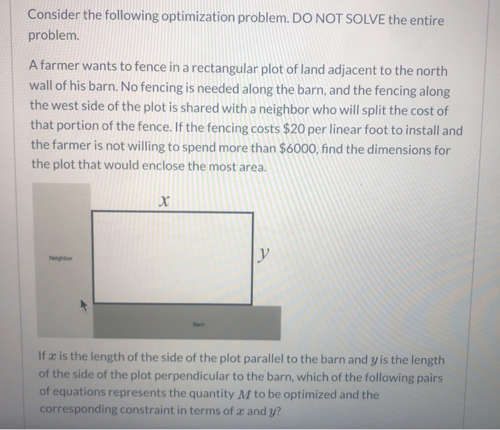 Solved Consider the following optimization problem. DO NOT | Chegg.com