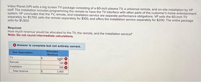 Solved Video Planet Vp Sells A Big Screen Tv Package 