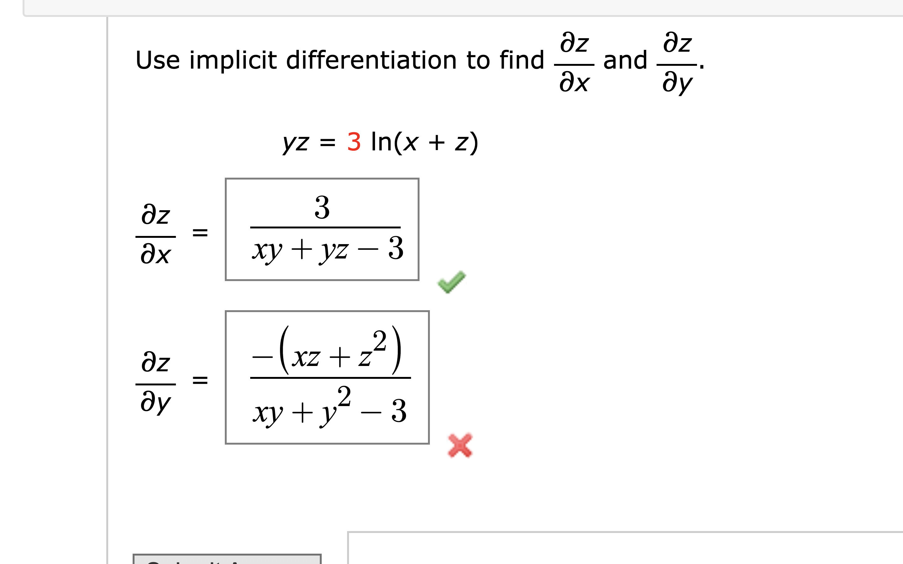 Solved Use implicit differentiation to find delzdelx ﻿and | Chegg.com
