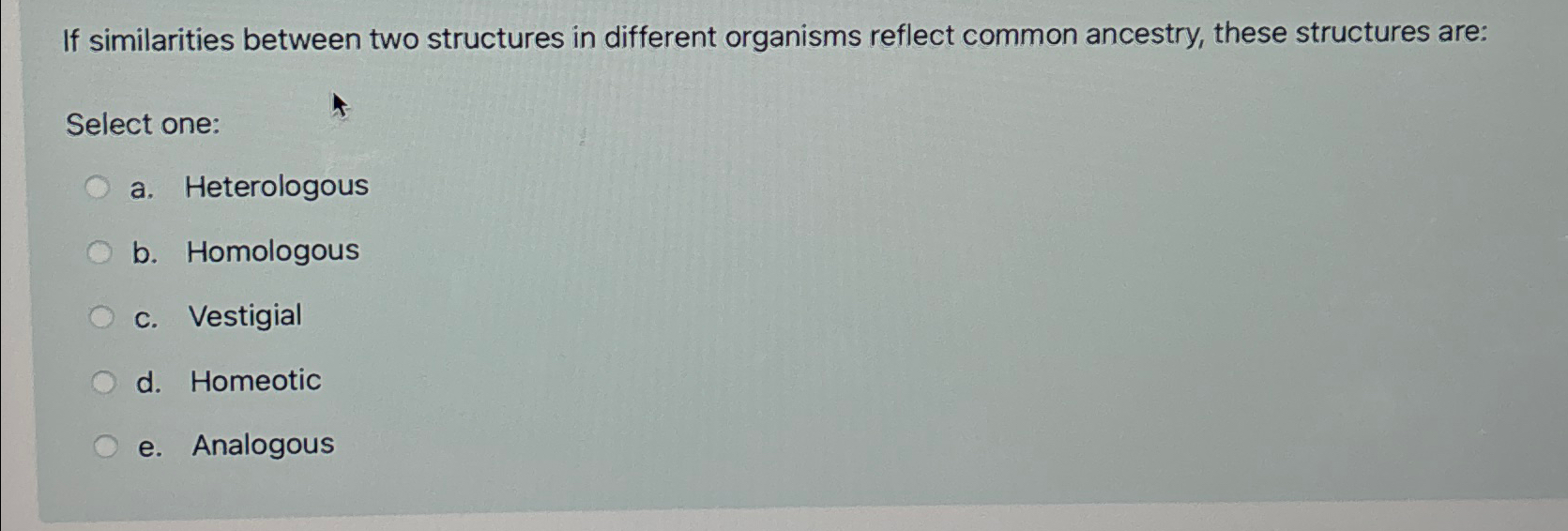 Solved If similarities between two structures in different | Chegg.com