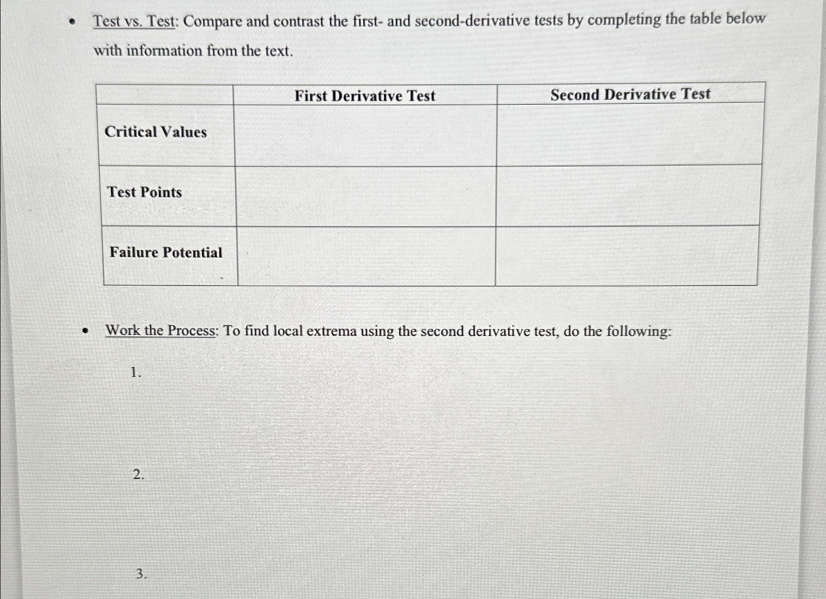 Test vs. ﻿Test: Compare and contrast the first- ﻿and | Chegg.com