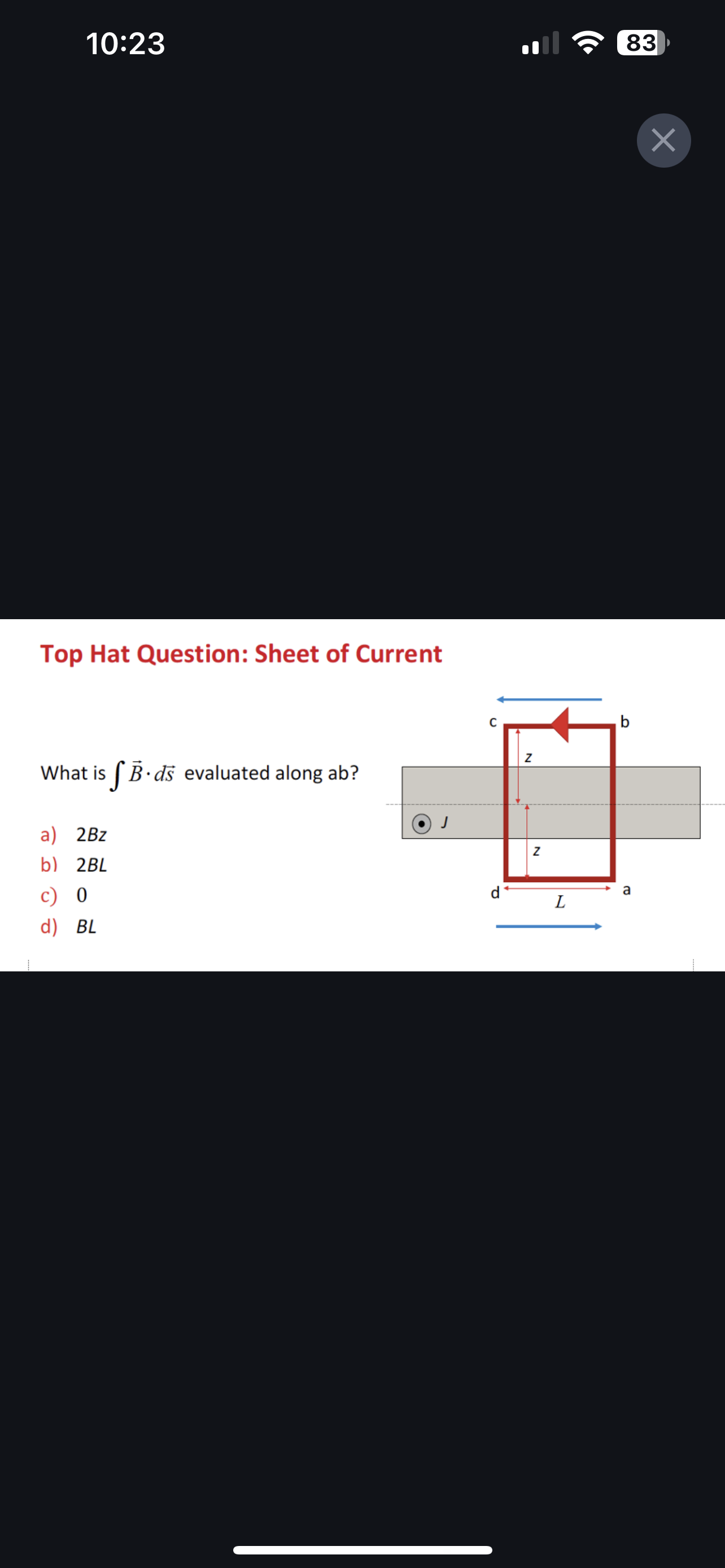 Solved Top Hat Question: Sheet of CurrentWhat is | Chegg.com