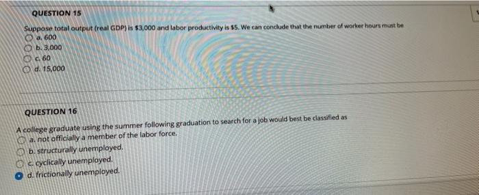 Solved QUESTION 15 Suppose total output (real GDP) is $3,000 | Chegg.com