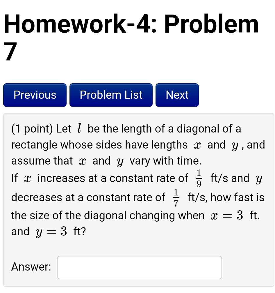 Solved Homework-4: Problem (1 point) Let l be the length of | Chegg.com