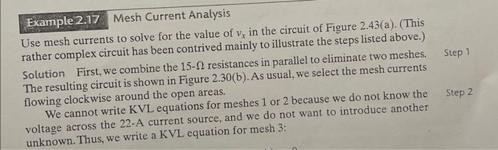 Solved Mesh Current Analysis Use mesh currents to solve for | Chegg.com