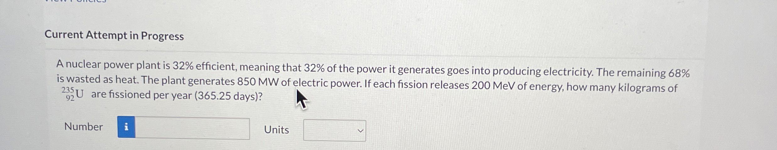 Solved Current Attempt in ProgressA nuclear power plant is | Chegg.com