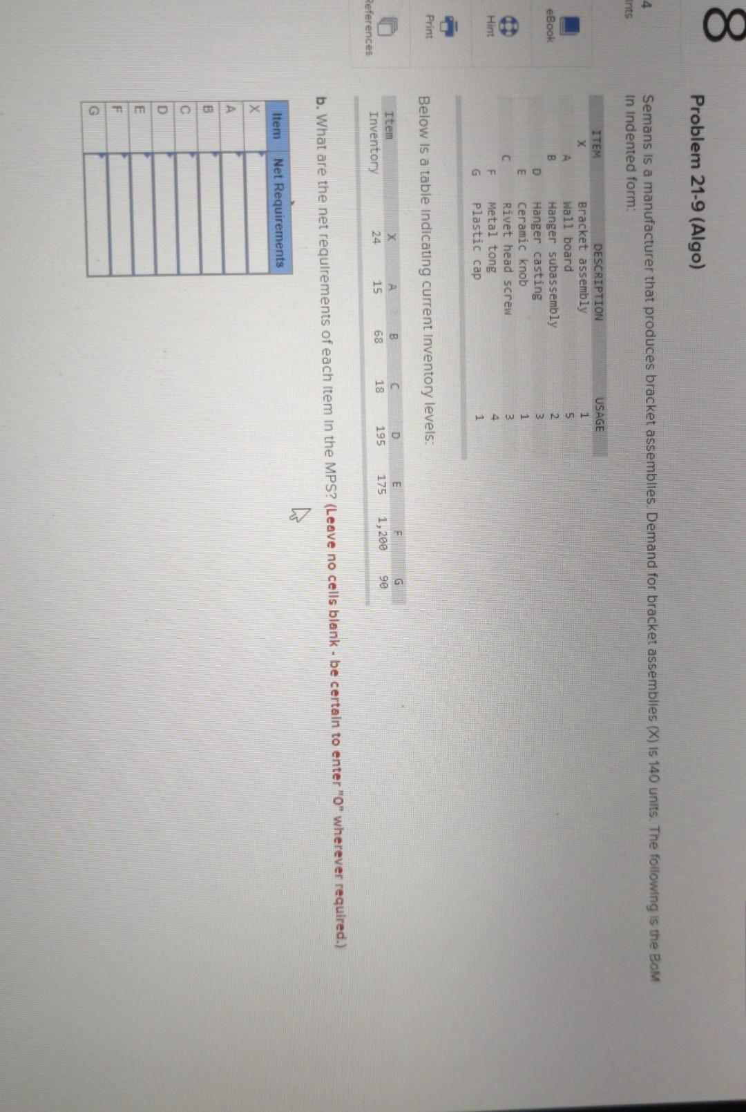 Solved 8 Problem 21-9 (Algo) 4 Semans is a manufacturer that | Chegg.com Solved 8 Problem 21-9 (Algo) 4 Semans is a manufacturer that | Chegg.com