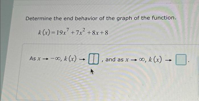 Solved Determine the end behavior of the graph of the | Chegg.com
