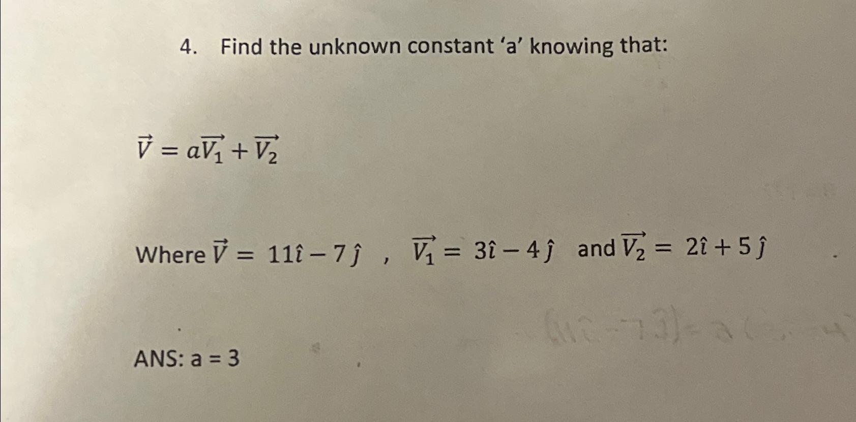 Solved Find the unknown constant ' a ' ﻿knowing | Chegg.com