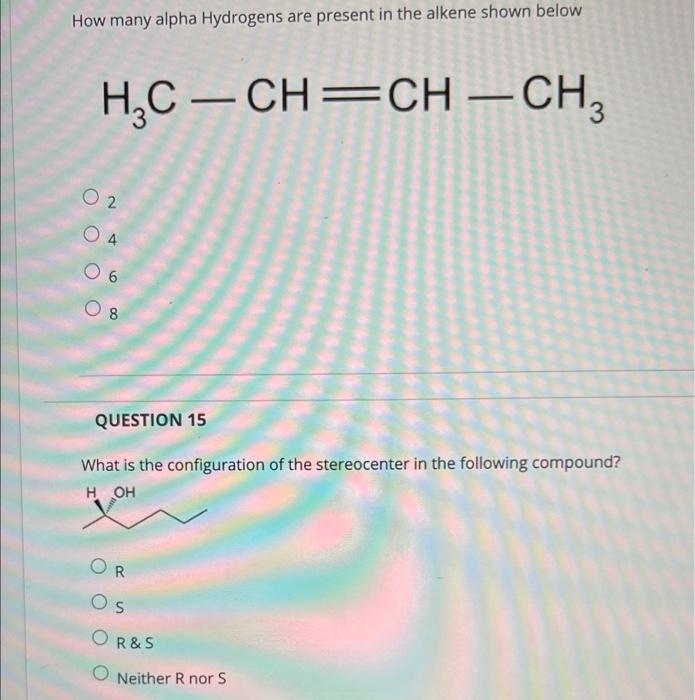 Solved How many alpha Hydrogens are present in the alkene | Chegg.com