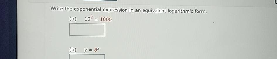 Solved Write the exponential expression in an equivalent | Chegg.com