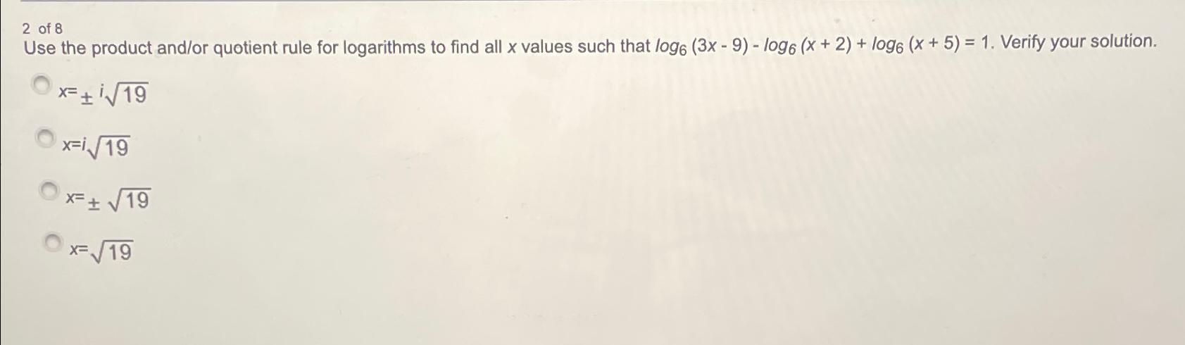 Solved 2 ﻿of 8Use the product and/or quotient rule for | Chegg.com