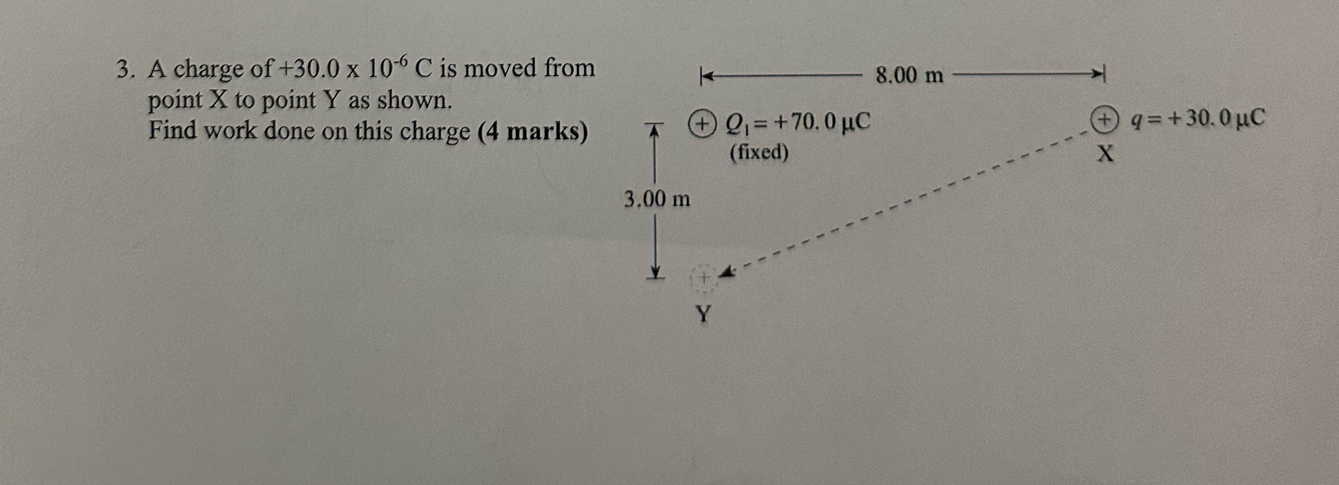 Solved A charge of +30.0×10-6C ﻿is moved from point x ﻿to | Chegg.com