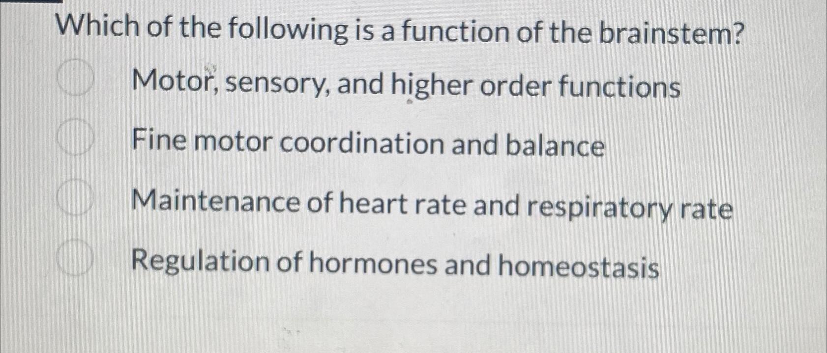 Solved Which of the following is a function of the | Chegg.com