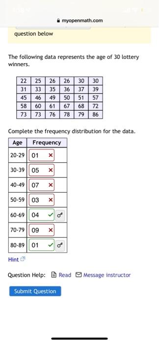 Solved 20 myopenmath.com Progress saved Done 6 vo Question | Chegg.com