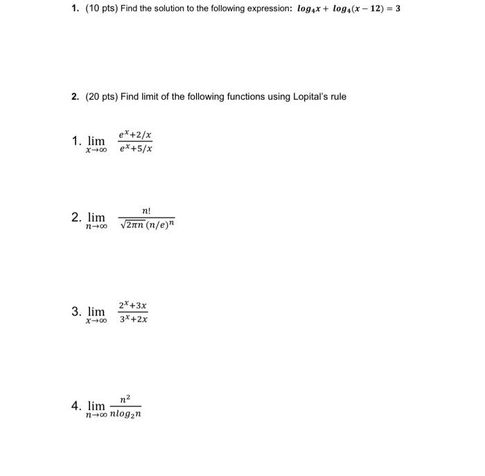 Solved 1 10 Pts Find The Solution To The Following 