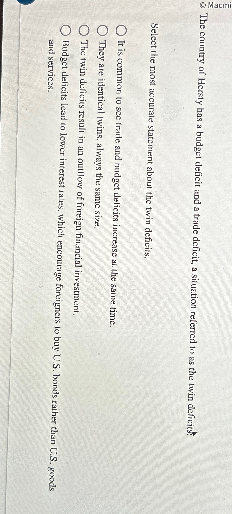 Solved Select the most accurate statement about the twin | Chegg.com