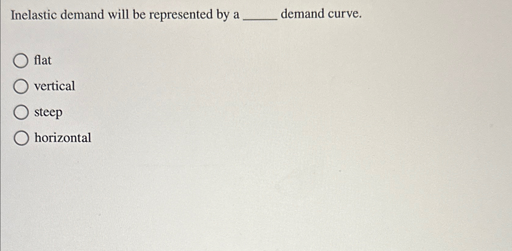 Solved Inelastic demand will be represented by a demand | Chegg.com
