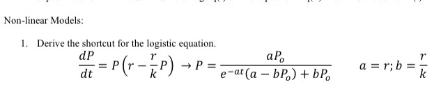 Solved Non-linear Models: 1. Derive the shortcut for the | Chegg.com