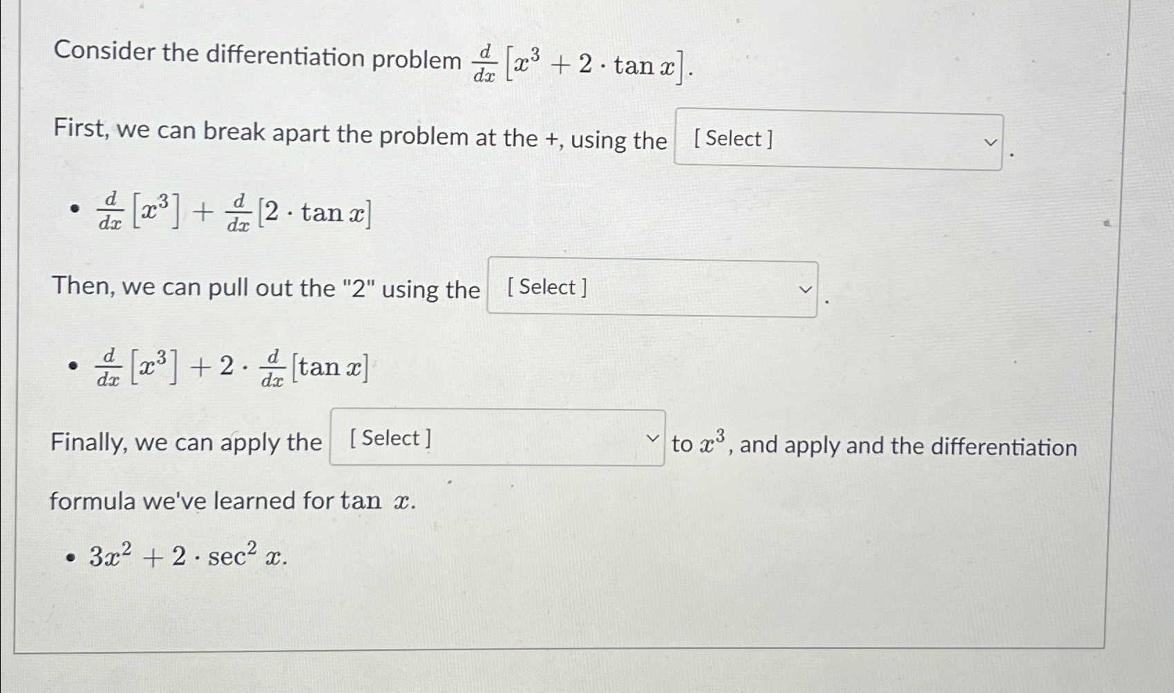 Solved Consider the differentiation problem | Chegg.com