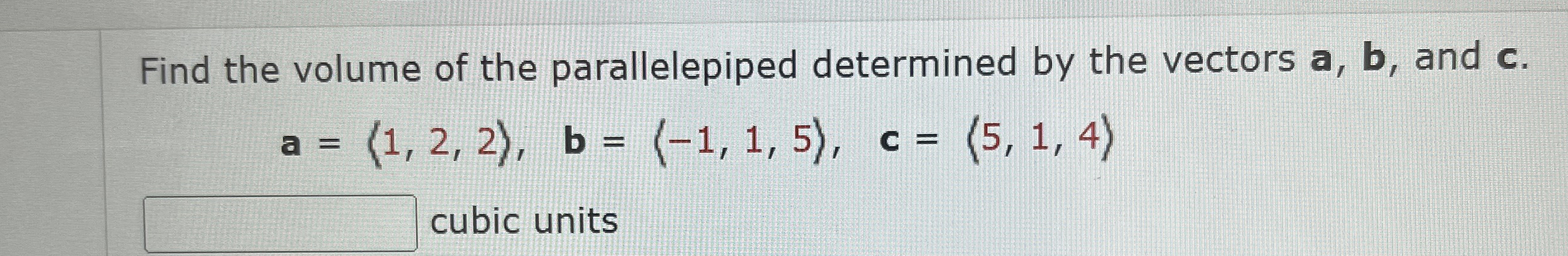 Solved Find the volume of the parallelepiped determined by | Chegg.com