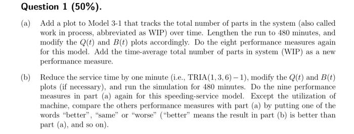 Solved Question 1 (50\%). (a) Add a plot to Model 3-1 that | Chegg.com