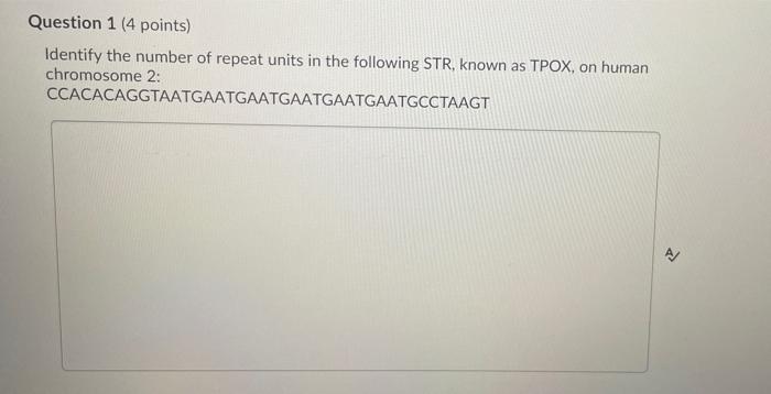 Solved Question 1 (4 points) Identify the number of repeat | Chegg.com