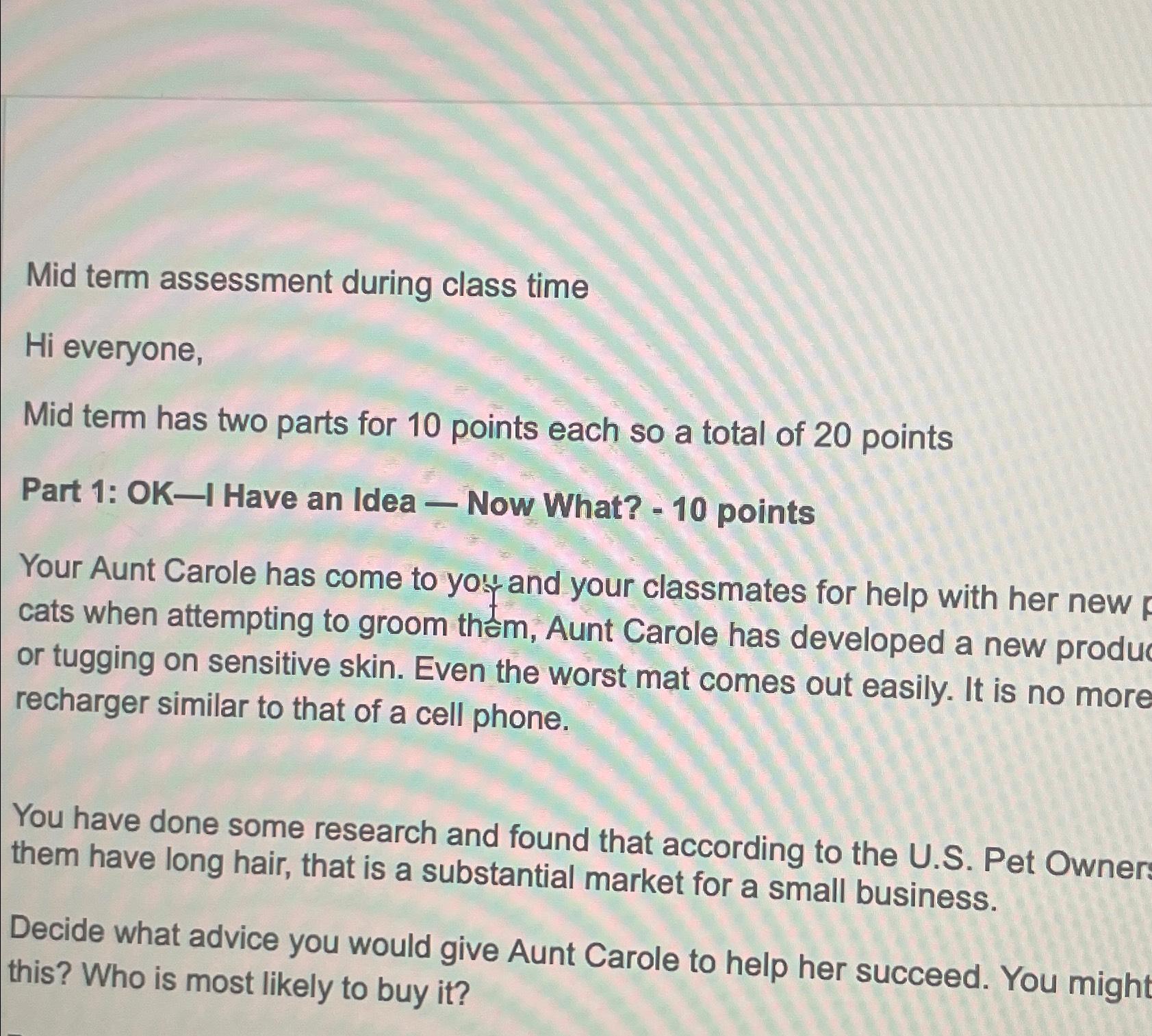 Solved Mid term assessment during class timeHi everyone,Mid | Chegg.com