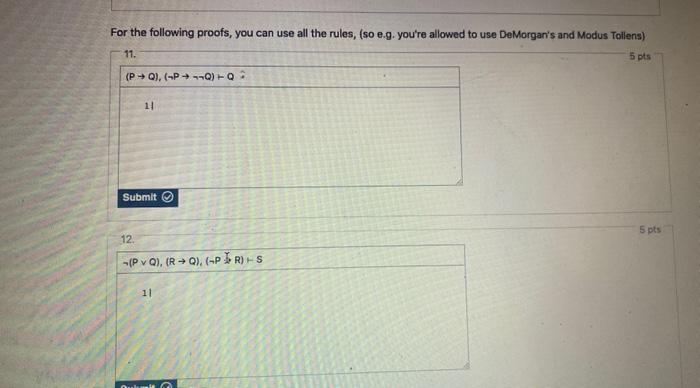 Solved For the following proofs, you can use all the rules, | Chegg.com
